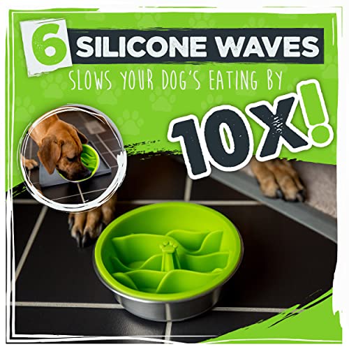 Mighty Paw Slow Feeder Dog Bowls | Dog Slow Feeder Bowl, Dog Food Bowl, Dog Bowl Slow Feeder, Slow Feeder Dog Bowl Large Breed and Small Dogs, Puppy Food Bowl, Dog Food Bowls Slow Feeder, Dog Puzzle