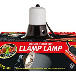 8.5" Reptile Deluxe Porcelain Clamp Lamp 150w Maximum - Includes Attached DBDPet Pro-Tip Guide