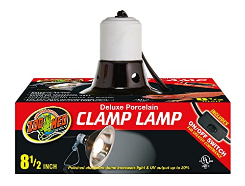 8.5" Reptile Deluxe Porcelain Clamp Lamp 150w Maximum - Includes Attached DBDPet Pro-Tip Guide