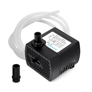 allylang mini aquarium pump, super quiet submersible pump (95gph4w) for aquarium tanks, water gardens, hydroponic systems, desktop fountains and pet fountains