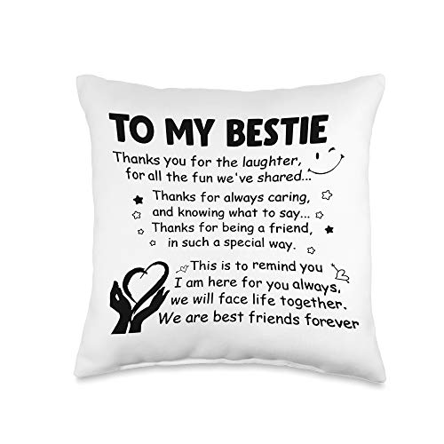 To My Bestie By Merch To My Bestie Thank You for The Laughter Throw Pillow, 16x16, Multicolor