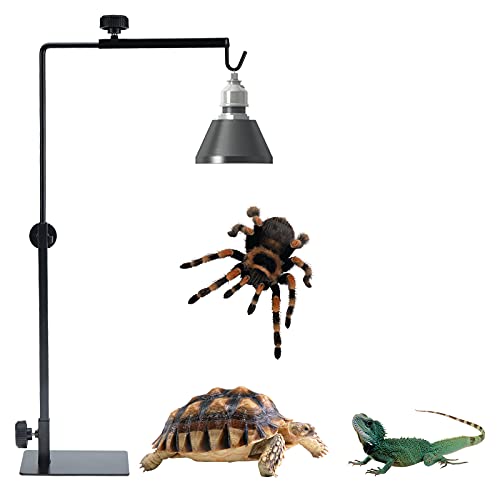 XMSound Reptile lamp Stand ,Adjustable Floor Light Holder Stand Bracket Metal Lamp Support for Reptile Glass Terrarium Heating Light, for Cold-Blooded Animals Like Amphibians and Lizards, Turtles