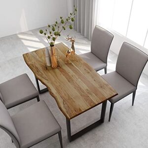 nusgear dining table 55.1"x27.6"x29.9" solid acacia wood -474