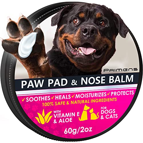 Natural Dog Paw Balm, Dog Paw Protection for Hot Pavement, Dog Paw Wax for Dry Paws & Nose, Canine Paw Moisturizer for Cracked Paws, Cream Butter for Cat, Dogs Paw Protectors, Paw Pad Lotion (2 oz)