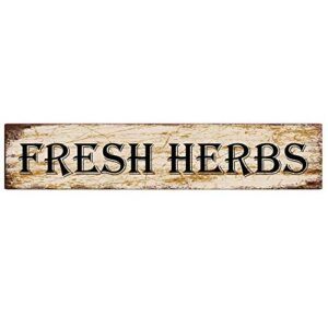 fresh herbs street sign vintage metal sign retro metal plaque bar pub poster wall decor tin sign 4x16 in / 10x40 cm