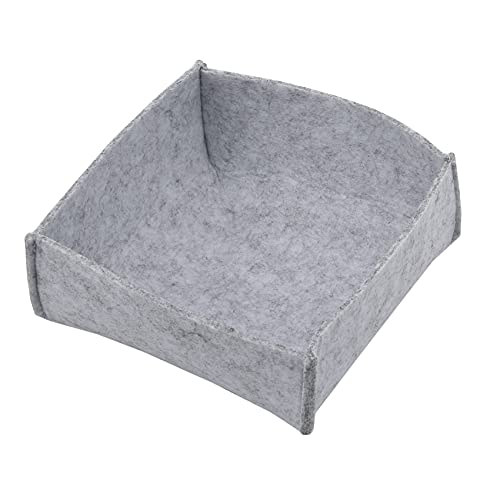 GUAngqi Rectangle Felt Fabric Baskets Storage Bins Organizer for Magazine Books CD Cloths,Light Grey