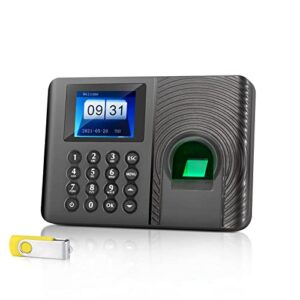 jian boland fingerprint time clock, time clocks for employees small business, clock in and out machine for employees with fingerprint, pin no monthly fees with 8g u-disk