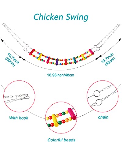 Woiworco 5 Packs Chicken Toys, Chicken Xylophone Toy for hens, Chicken Mirror Toys, Chicken Ladders Swing Toys and Vegetable Hanging Feeder Chicken Coop Accessories