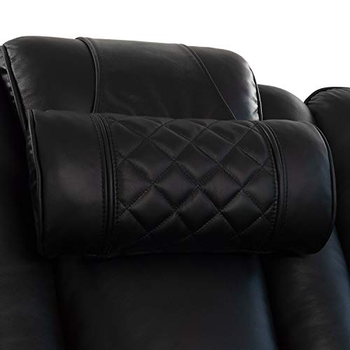 Octane Seating Recliner Head & Neck Pillow | Diamond Stitch | Black Leather