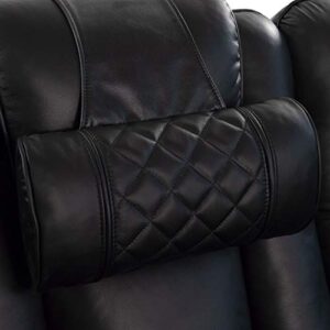 Octane Seating Recliner Head & Neck Pillow | Diamond Stitch | Black Leather