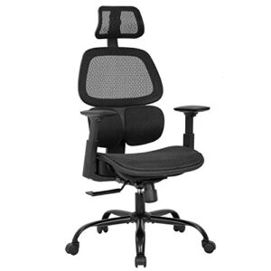 office chair ergonomic desk chair mesh computer chair with arms lumbar support swivel rolling high back task chair,black