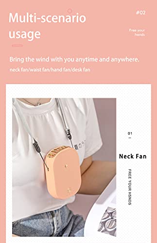 Amadething Portable Neck fan, Rechargeable Personal Cooling Device,portable fan for travel , portable fan handheld, mini fan portable, Necklace Fan, Fan Necklace with 3 Wind Speed (Green)