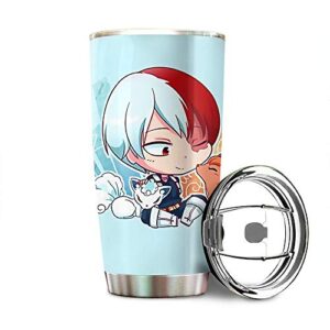 my academia the hero todoroki chibi stainless steel tumbler 20oz & 30oz travel mug