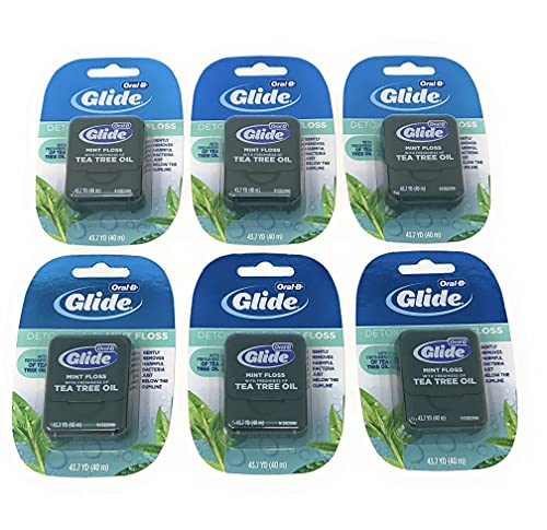 Oral-B Glide Mint Dental Floss with The Freshness of Tea Tree Oil 40m (Pack of 6)