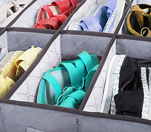 2 Pack Under Bed Shoe Storage Organizer Bag with Lid and Zipper Foldable Underbed Storage Container Under Bed Shoe Storage Solution 80×63×15cm