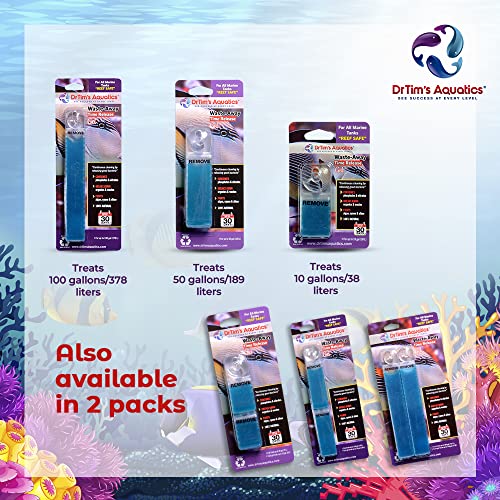 DrTim’s Aquatics Reef Safe Waste-Away Time Release Gel – Natural Fish Tank & Aquarium Leave-in Gel Waste Management Solution for Dissolving & Cleaning Organic Sludge & Waste - 2 Pack - Treats 100 gal