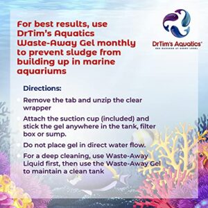 DrTim’s Aquatics Reef Safe Waste-Away Time Release Gel – Natural Fish Tank & Aquarium Leave-in Gel Waste Management Solution for Dissolving & Cleaning Organic Sludge & Waste - 2 Pack - Treats 100 gal