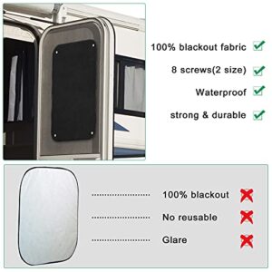 AngleKai Door Window Shade Cover for RV, 24 X 16 Inch Waterproof Thin Sun Shade for RV Door Window Camper Blackout Door Window Shade