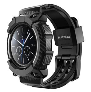 supcase [unicorn beetle pro] series case for galaxy watch 3 [45mm] 2020 release, rugged protective case with strap bands (black)