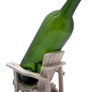 Distressed Beach Chair Wine Bottle Holder, Tabletop Decoration, Beach Themed Décor, 5.5 Inches