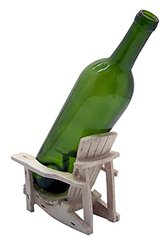 Distressed Beach Chair Wine Bottle Holder, Tabletop Decoration, Beach Themed Décor, 5.5 Inches