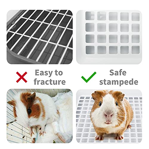 Guinea Pig Toilet, Small Animal Potty Trainer Corner, Square Rat Litter Bedding Box with Small Broom, Dustpan, Small Pet Litter Toilet for Guinea Pigs, Chinchilla, Ferret,Galesaur…