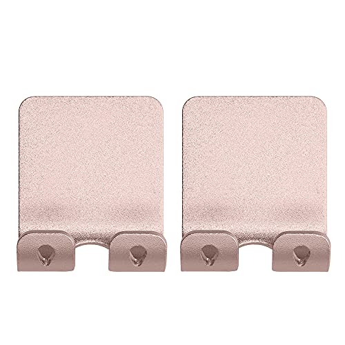 kwmobile 2x Razor Holder- Self-Adhesive Aluminum Alloy Shaver Wall Mount - Bathroom Organizer for Showers - Rose Gold