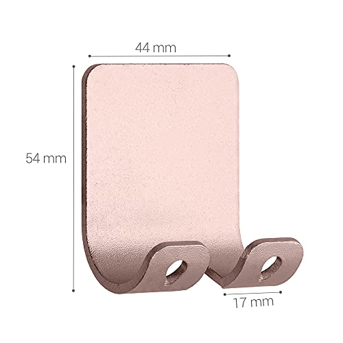 kwmobile 2x Razor Holder- Self-Adhesive Aluminum Alloy Shaver Wall Mount - Bathroom Organizer for Showers - Rose Gold