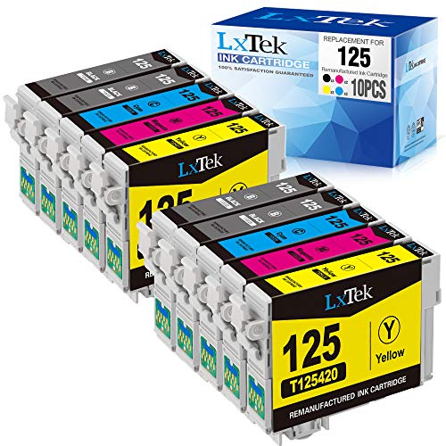 LxTek Remanufactured Ink Cartridge Replacement for 125 T125 to use with Stylus NX230 NX625 NX125 NX127 NX130 NX420 NX530 Workforce 323 320 325 520 Printer (4 Black, 2 Cyan, 2 Magenta, 2 Yellow)