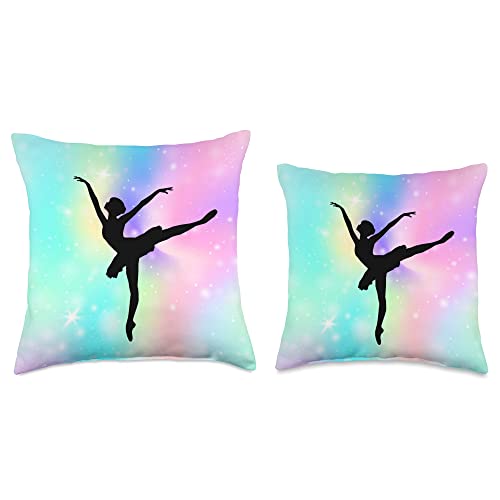 TAYEGU Dance Dancers Ballerina Ballet Dance Dancer for Girls Women Throw Pillow, 16x16, Multicolor