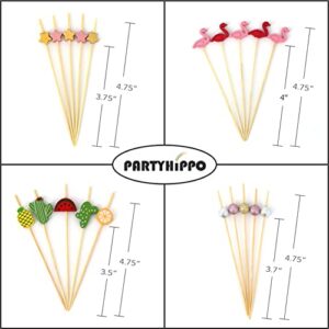 Cocktail Picks 200 Counts Handmade Sticks Wooden ﻿Natural Bamboo Toothpicks Cocktail Sticks Party Supplies (Flamingo)…