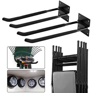 magacyo garage organizer wall mount tool organizer, heavy duty shed organizer, all metal garden tool rack tool hangers for garage wall, garage tool organizer for rake, broom and yard tools, 2 pack