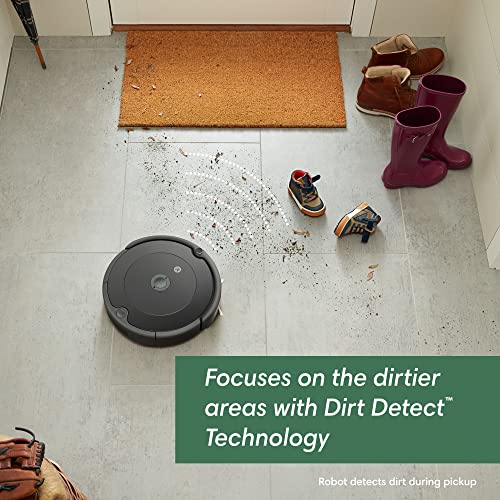 iRobot Roomba 694 Robot Vacuum-Wi-Fi Connectivity, Good for Pet Hair, Carpets, Hard Floors, Self-Charging with Authentic Replacement Parts- Dual Mode Virtual Wall Barrier,Black