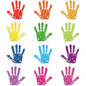 72 pieces colorful handprints cut outs handprint accents wall decor for classroom bulletin boards walls schools playrooms baby nurseries kids bedrooms studios or art decorations