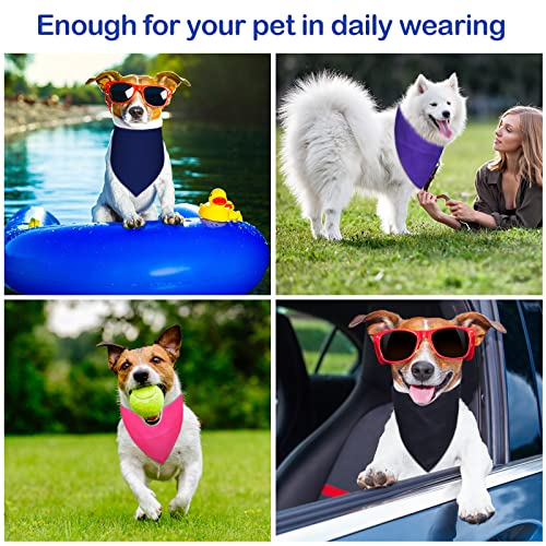 12 Pcs Sublimation Dog Plain Bandanas Bulk Adjustable Triangle Dog Puppy Bibs Heat Transfer Washable Dog Handkerchief for Small Medium Pets (Vivid Color,64 x 43 x 43 cm)