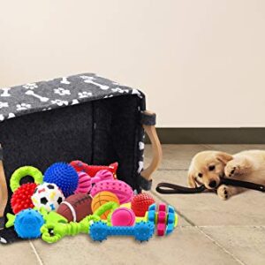 Morezi Felt Dog Storage Box and Puppy Toy Box Dog Clothes Box - Idea for organizing pet Toys, Blankets, leashes and Dry Food Grey