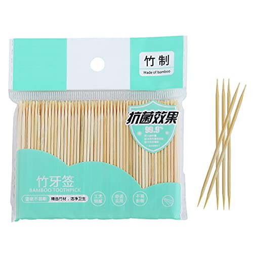 300 Bamboo Wooden Toothpicks,Sturdy Safe Toothpick, Natural Wood Toothpicks,Used for Party, Appetizer, Barbecue, Fruit, Teeth Cleaning Toothpicks(1 Pack/300 Piece)