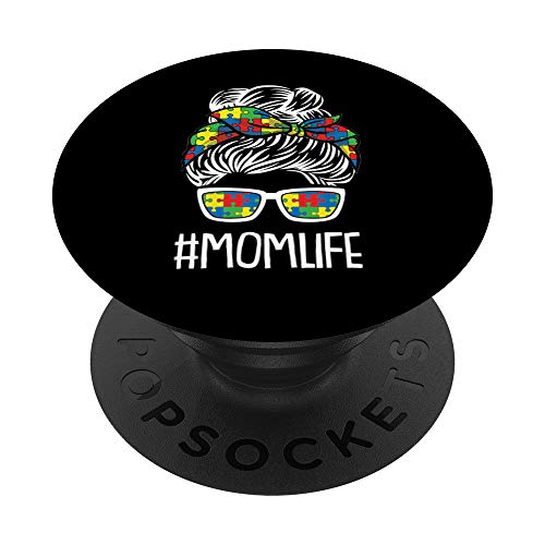 Mom-Life Mothers-Day Autism Awareness Mama Mommy Momma PopSockets PopGrip: Swappable Grip for Phones & Tablets