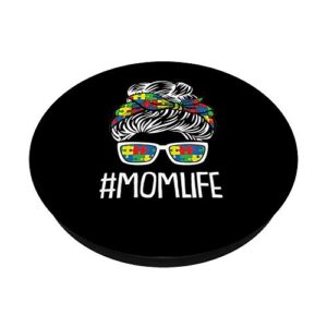 Mom-Life Mothers-Day Autism Awareness Mama Mommy Momma PopSockets PopGrip: Swappable Grip for Phones & Tablets