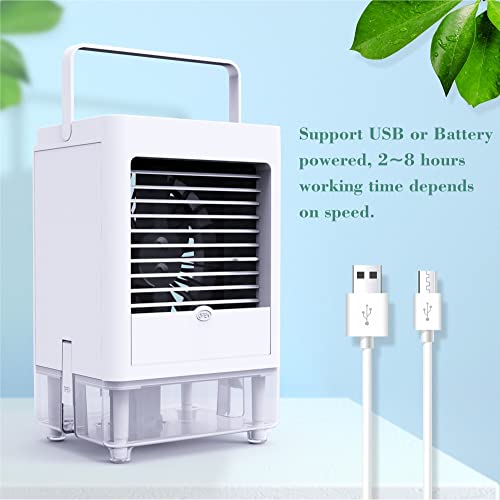 Personal Air Cooler, Portable Air Conditioner Fan with 1/2/4/8H Timer, Operated 3 Wind Speeds & 3 Refrigeration, Ice Cooler Fan for Home Bedroom Office Outdoor