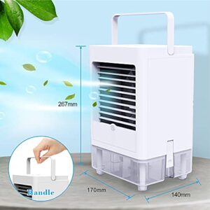 Personal Air Cooler, Portable Air Conditioner Fan with 1/2/4/8H Timer, Operated 3 Wind Speeds & 3 Refrigeration, Ice Cooler Fan for Home Bedroom Office Outdoor