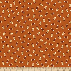 studio e spooky night damask candy corn orange, fabric by the yard