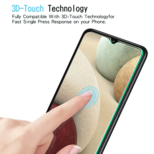 KAREEN (2 Pack) Screen Protector Designed for Samsung Galaxy A12 Tempered Glass, Support Fingerprint Reader, Anti Scratch, Bubble Free, Case Friendly, 9H Hardness