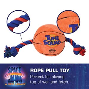 LOONEY TUNES Space Jam 2: Basketball Rope Pull Dog Toy | Fun and Cute Dog Toy Officially Licensed by Warner Bros Space Jam | Large Dogg Chew Toy, 12 in