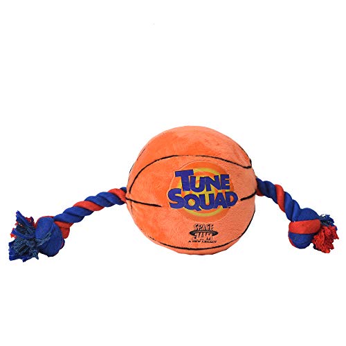 LOONEY TUNES Space Jam 2: Basketball Rope Pull Dog Toy | Fun and Cute Dog Toy Officially Licensed by Warner Bros Space Jam | Large Dogg Chew Toy, 12 in