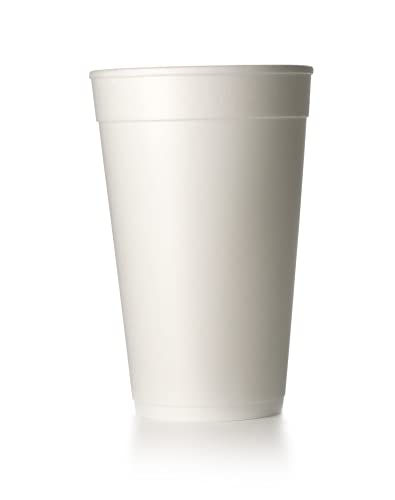 Concession Essentials 16oz Disposable White Foam Cups - Pack of 100ct