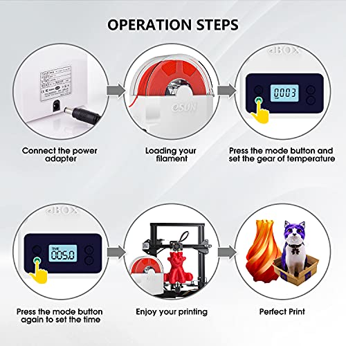 eSUN eBOX Lite Upgraded 3D Printing Filament Dryer Box, Filament Storage Box, Spool Holder for Keeping 3D Printing Filament from Moist and Keeping Filaments Dehydrating, US Power Supply