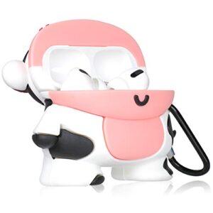 Jowhep Case for AirPod Pro 2019/Pro 2 Gen 2022 Cartoon Cute Kawaii 3D Silicone Cover Keychain Funny Animal Soft Protective for Air Pods Pro Girls Kids Women Shell Cases for AirPods Pro (Smile Cow)