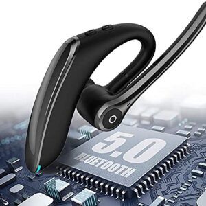 Bluetooth Headset, Wireless Bluetooth Earpiece V5.0 Hands-Free Earphones with Stereo Noise Canceling Mic, Compatible iPhone Android Cell Phones Driving/Business/Office