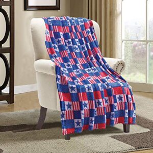 Valerian Luxury Velvet Touch Ultra Plush Christmas Blanket |Soft, Warm, Cozy|Holiday Printed Fleece Throw/Blanket-50 x 60inch, Patriotic